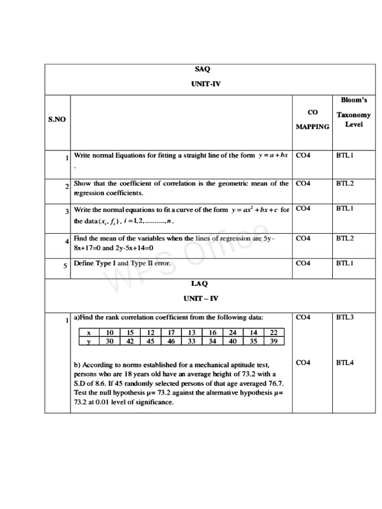 M3 Unit 4 QB Solutions | PDF