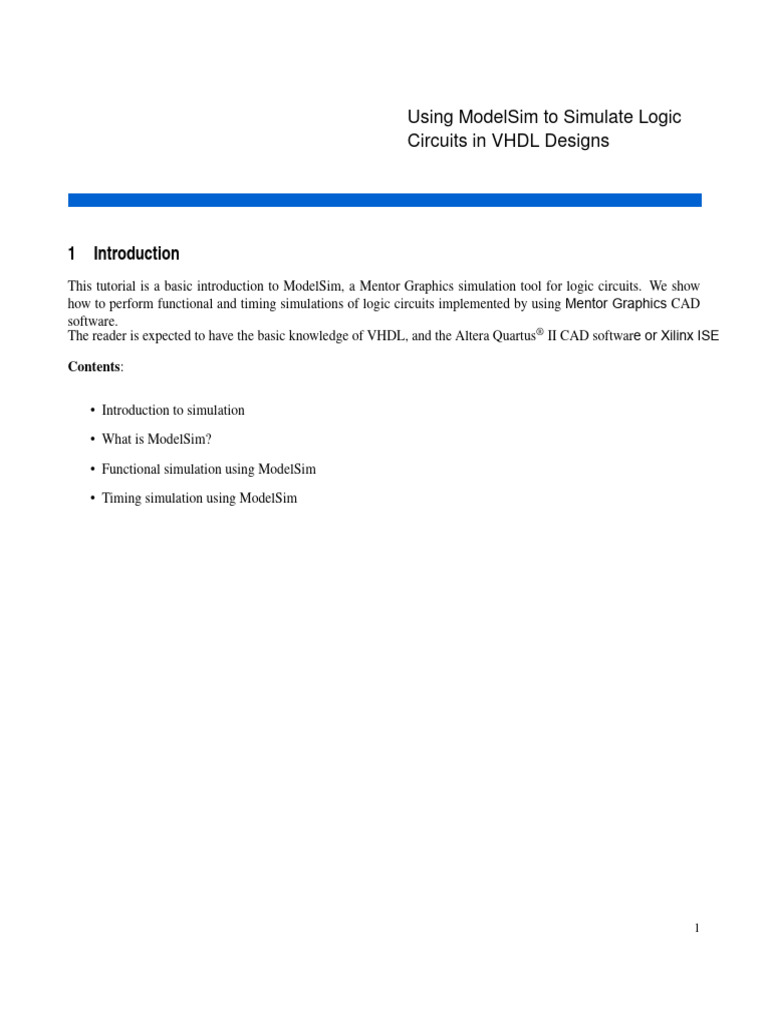 Using Modelsim Vhdl Pdf