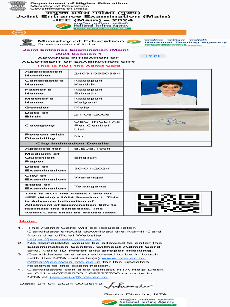 Joint Entrance Examination (Main) India | PDF