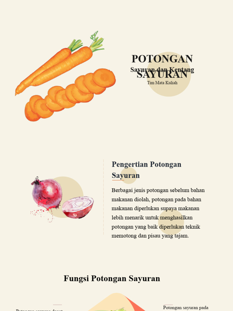 Potongan Sayuran | PDF | Memasak, Makanan, & Anggur