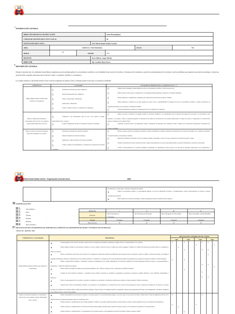 5to Programacion Anual CTA | PDF