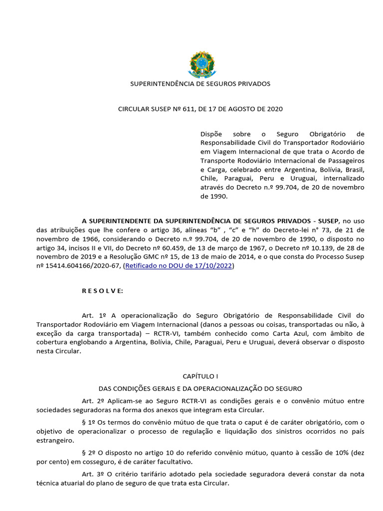 Circular Susep #611, de 17 de Agosto de 2020 | PDF | Finanças e ...
