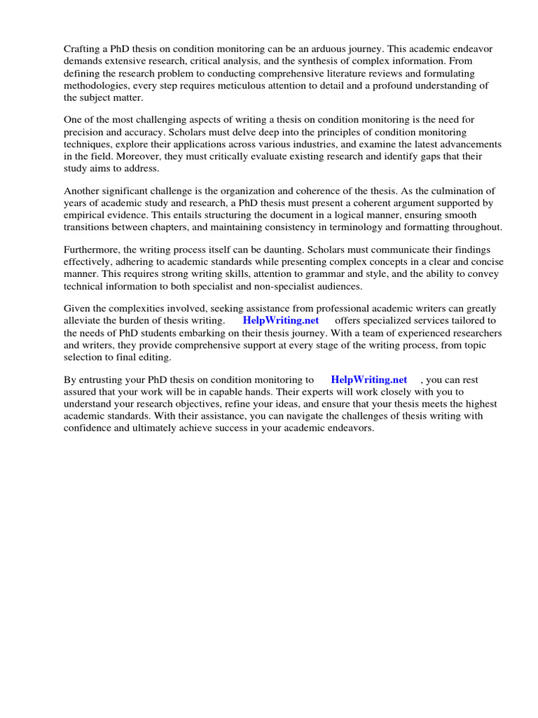 PHD Thesis On Condition Monitoring | PDF | Nondestructive Testing