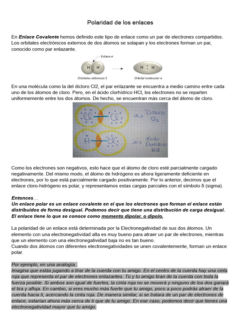 Polaridad de Los Enlaces y Las Moléculas | PDF