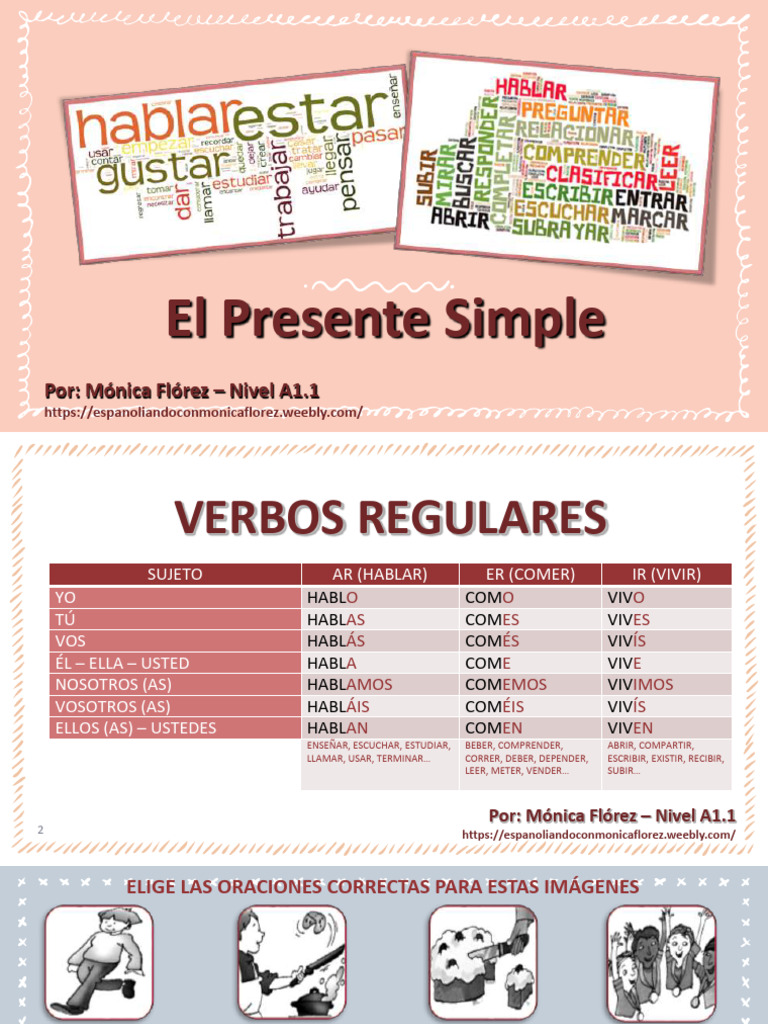 Conjugación de Verbos en Presente Simple | PDF