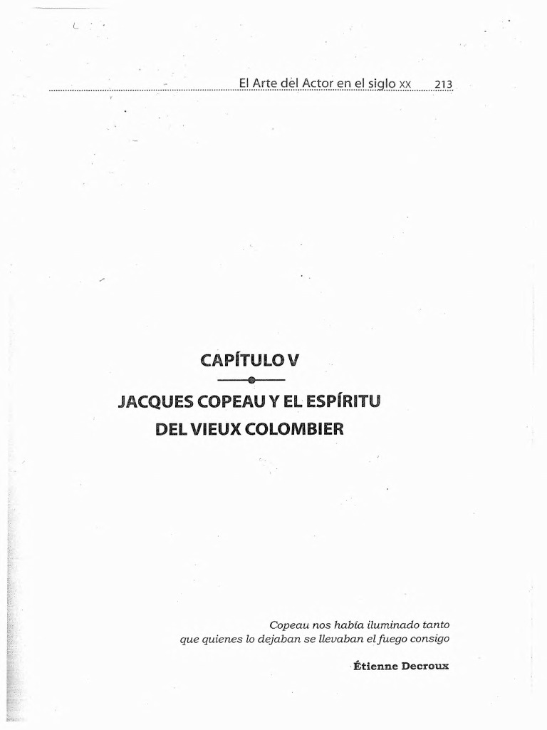 Jacques Copeau y el Vieux Colombier | PDF | Teatro | Entretenimiento