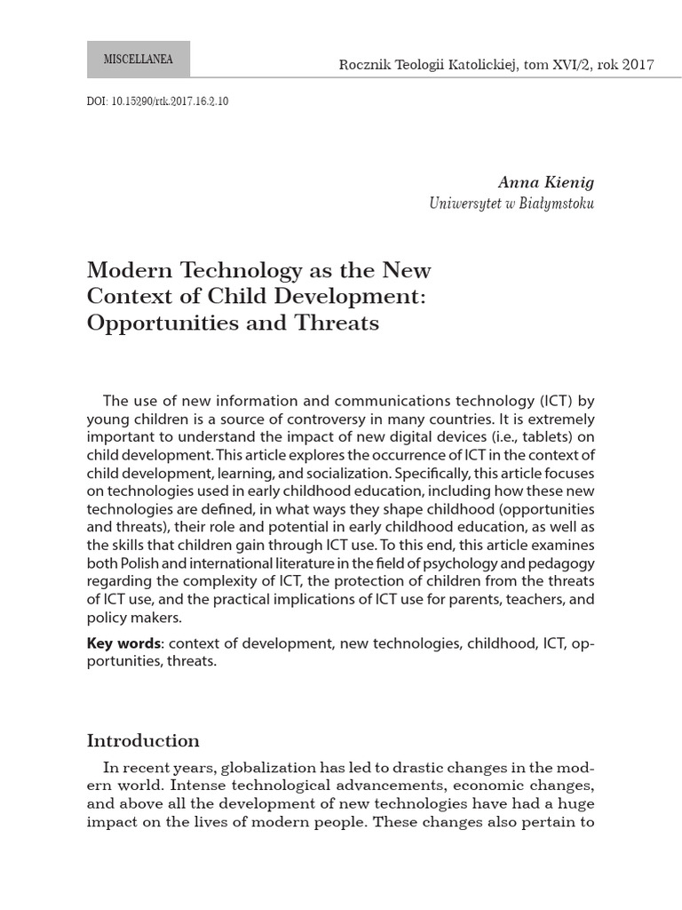 Modern Technology As The New | PDF | Behavioural Sciences