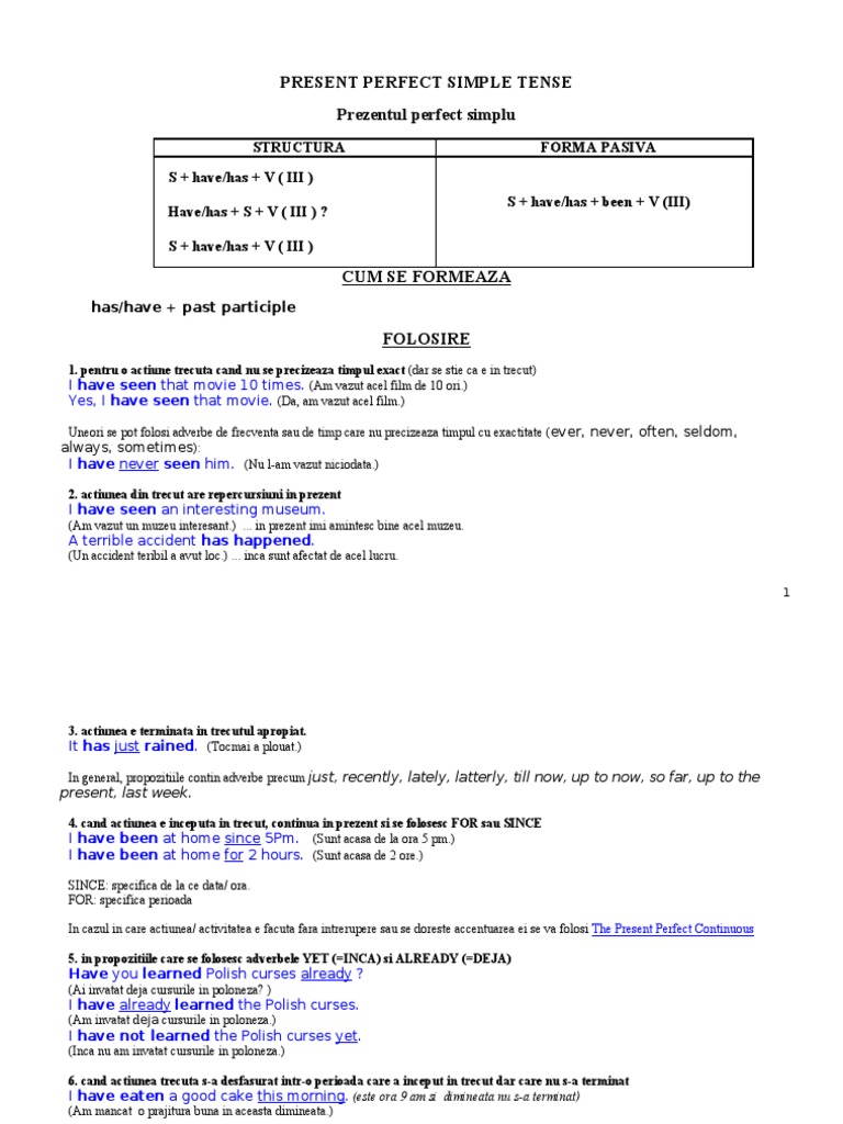 Presentul Perfect Simplu | Grammar | Style (Fiction)