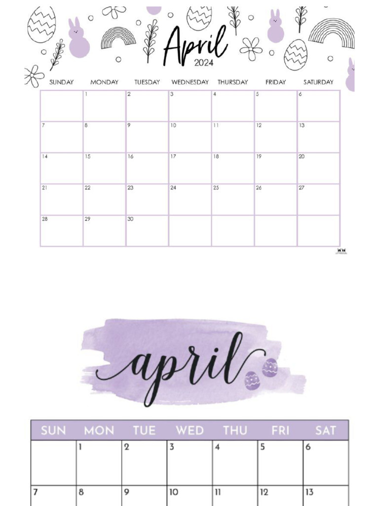 Printable April 2024 Calendar Style 15 768x593 | PDF