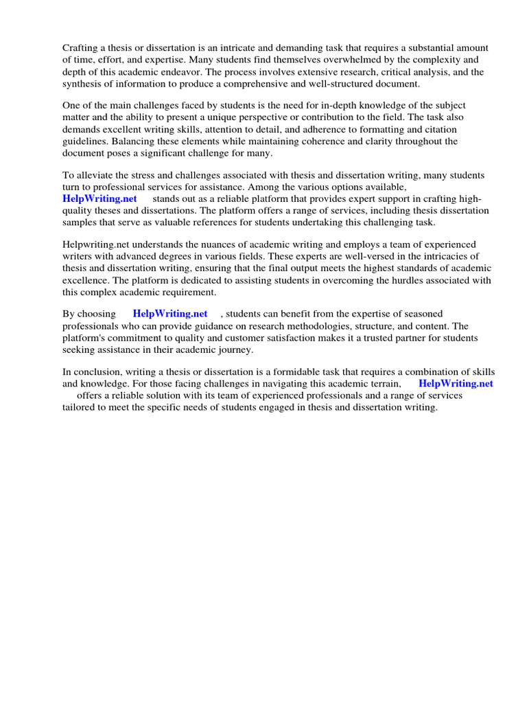 Thesis Dissertation Sample | Download Free PDF | Thesis | Expert