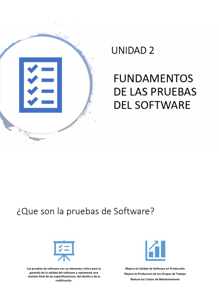 Unidad 2 - Fundamento de Las Pruebas de Software | Descargar gratis PDF | Software | Pruebas de ...