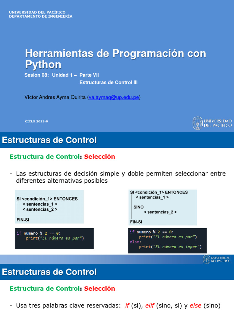 Estructuras de Control en Python | PDF | Informática | Tecnología