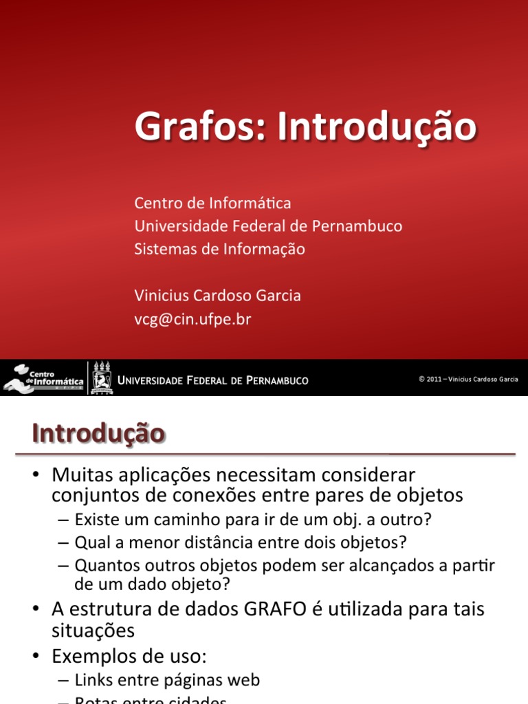 if969 - Grafos: Introdução | PDF | Teoria dos Gráficos | Ciência da ...