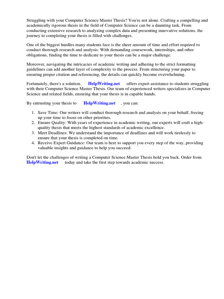 Computer Science Master Thesis Sample | PDF | Art Computer Science Master Thesis Sample | PDF | Art