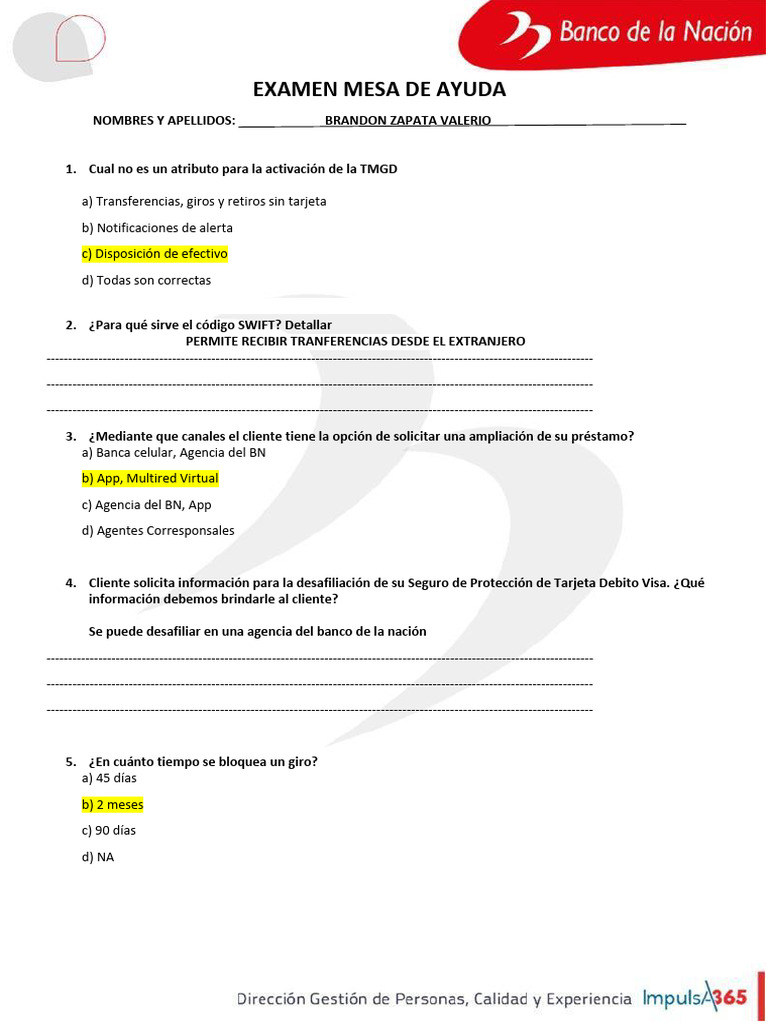 Examen III Brandon Zapata Valerio | PDF | Tarjeta de crédito | Dinero