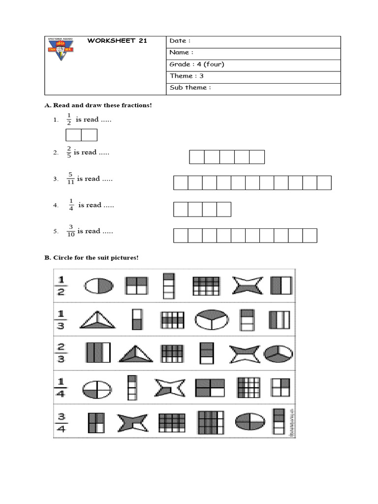WORKSHEET Fractions | PDF