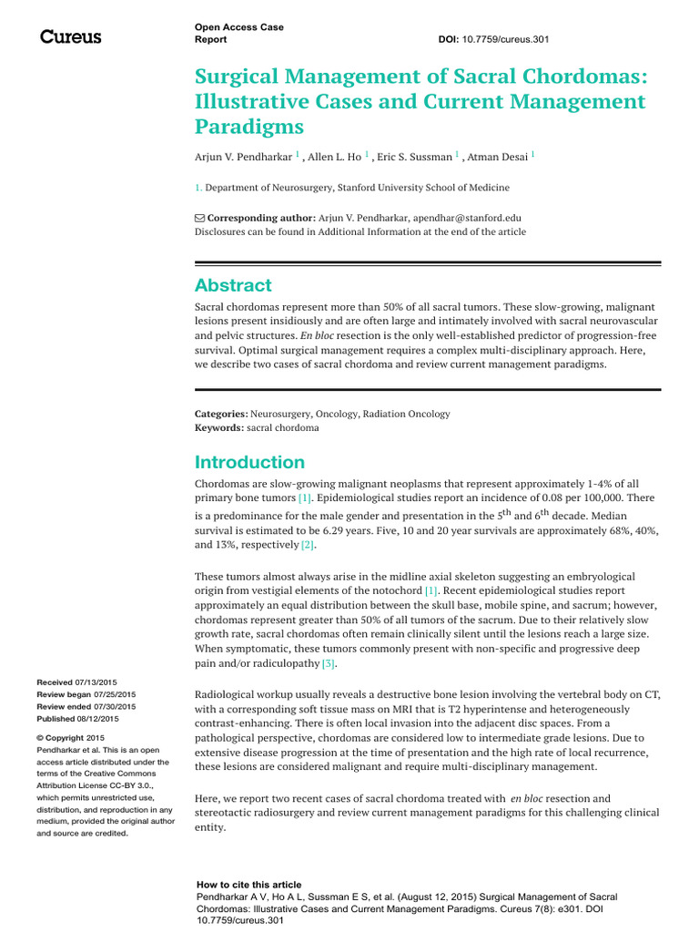 Surgical Management of Sacral Chordomas - Illustrative Cases and ...
