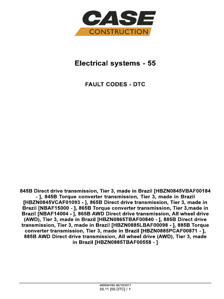 Codigos de Falha 845b A 885b | PDF
