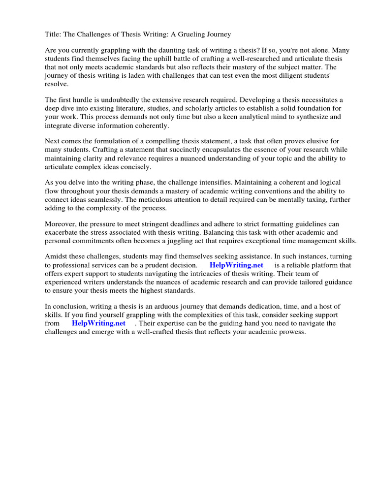 Thesis Writing Example | PDF