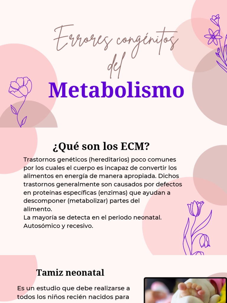 Errores Congénitos Del Metabolismo Tohen | Descargar gratis PDF | Causas de la muerte | Medicina