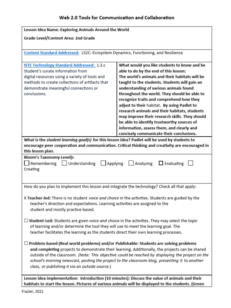 Communication and Collab Lesson Template | PDF | Lesson Plan | Learning