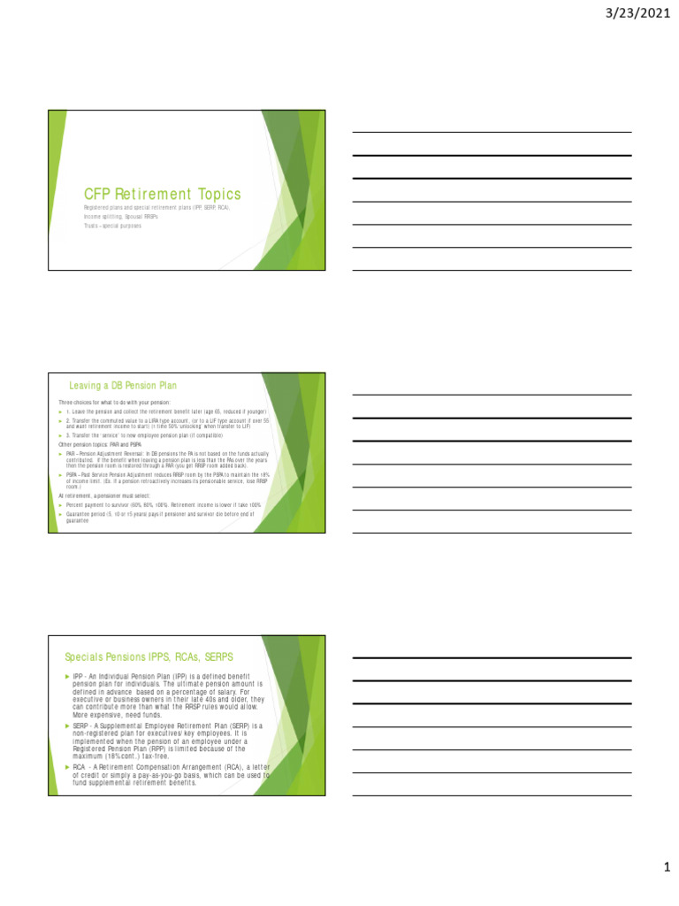 CFP Retirement and Trust Topics | PDF | Trust Law | Pension