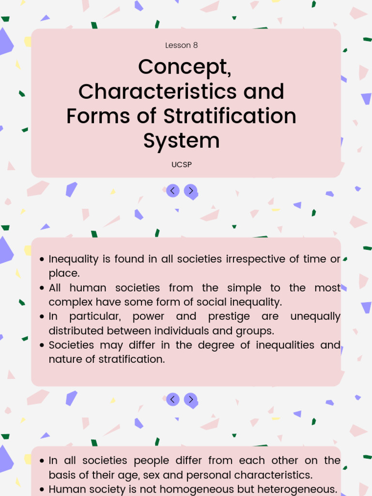 Lesson 8 Concept, Characteristics and Forms of Stratification System ...