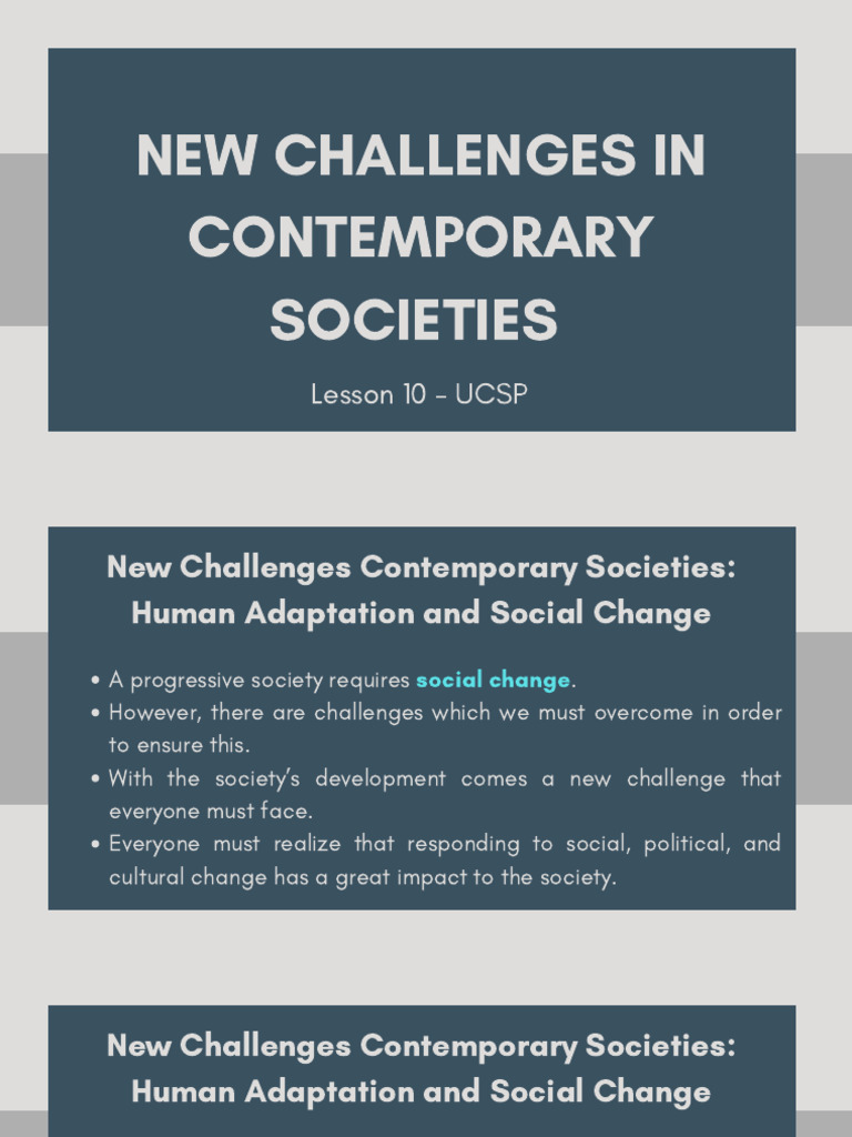 Lesson 10 New Challenges in Contemporary Societies | PDF | Climate ...