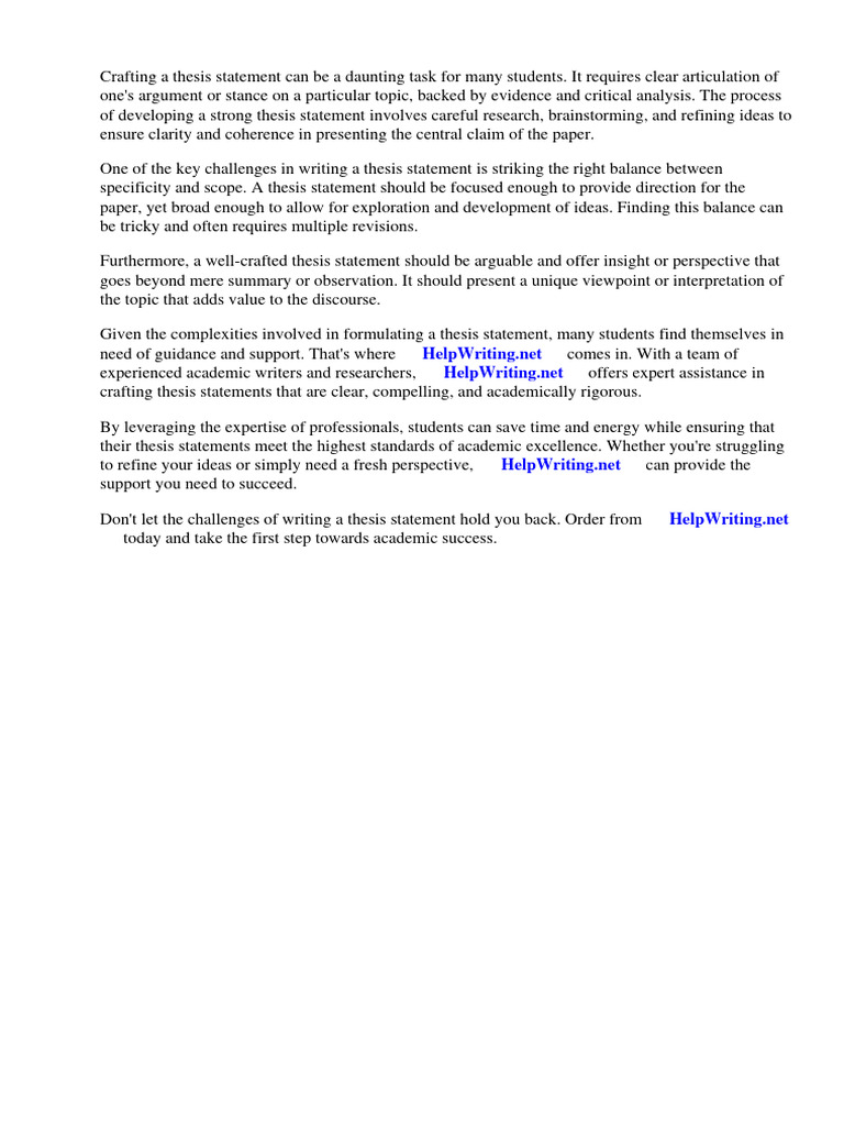 Crafting Effective Thesis Statements | PDF | Career & Growth | Language ...