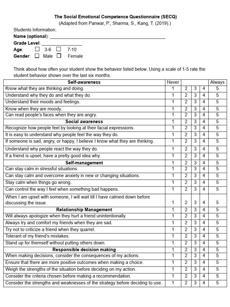 The Social Emotional Competence Questionnaire (AutoRecovered) FINAL ...