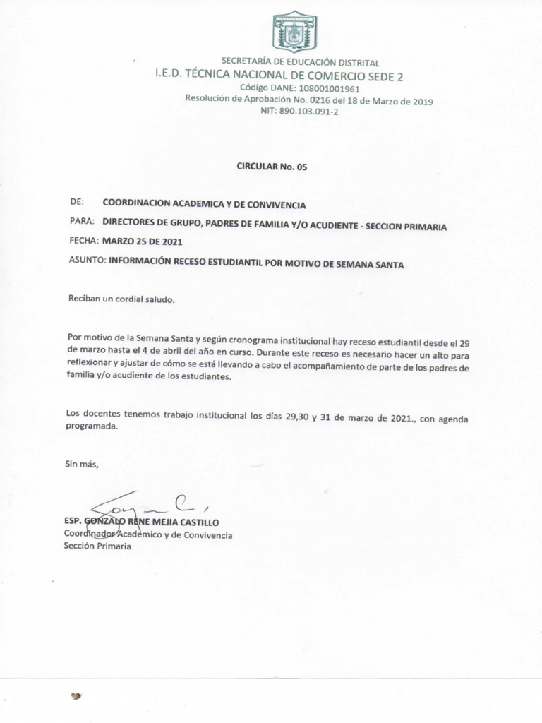 Circular No. 05 | PDF