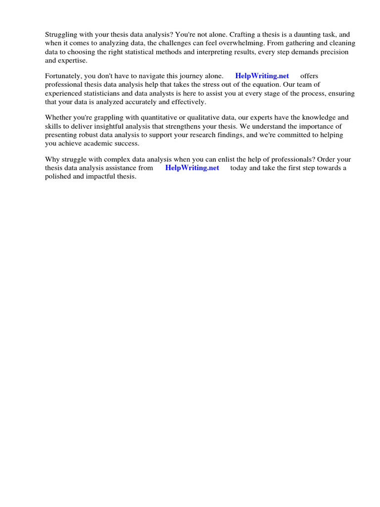 Thesis Data Analysis Help | PDF