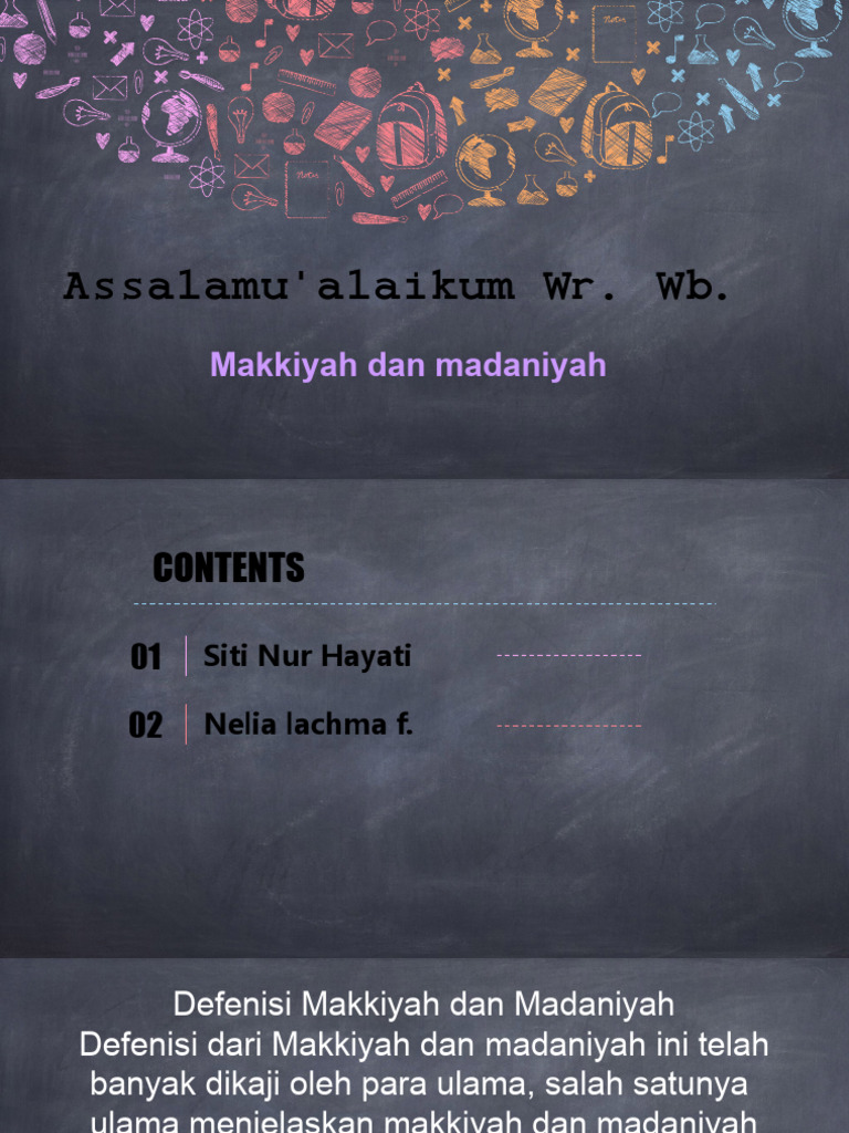 PPT. Makkiyah Dan Madaniyah. Kel. 4 | PDF | Sejarah | Agama & Spiritualitas