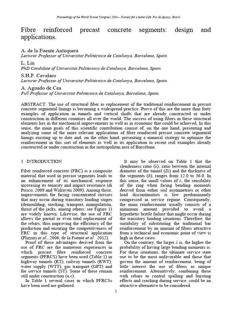 5-Fibre Reinforced Precast Concrete Segments Design and Applications | PDF