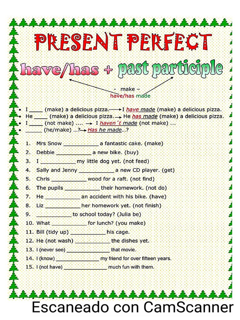 3°A Present Perfect 2 (Practice) | PDF