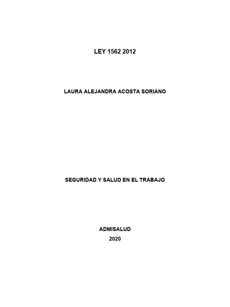 Ley 1562 2012 | PDF