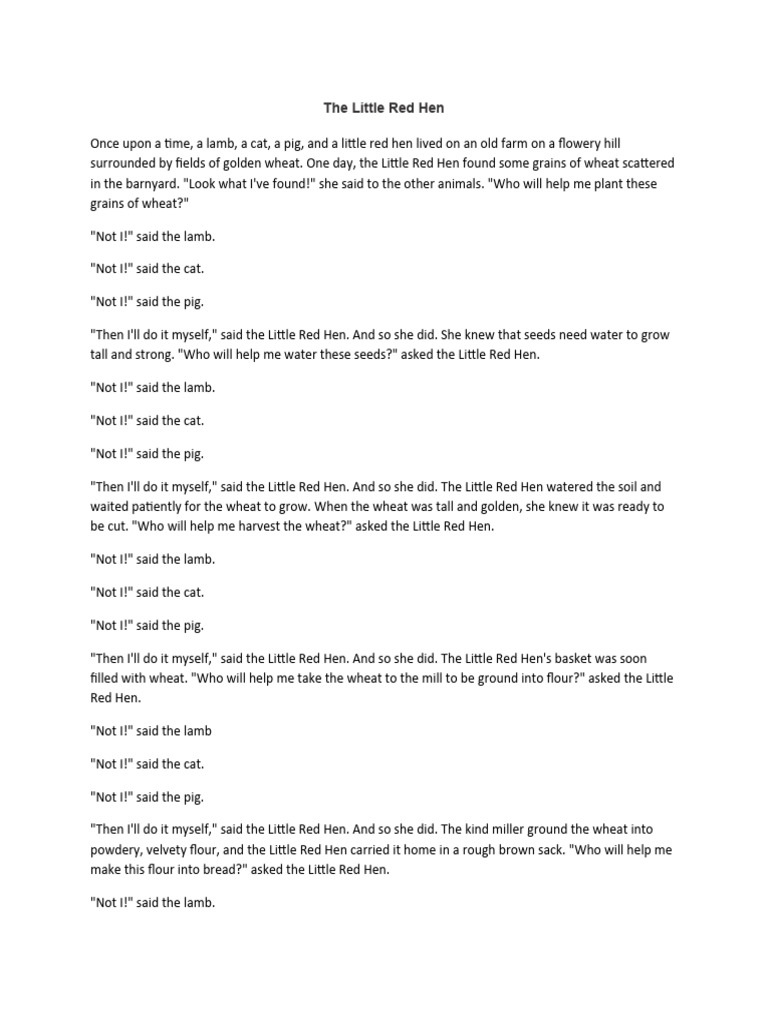 The Little Red Hen | PDF | Breads | Wheat
