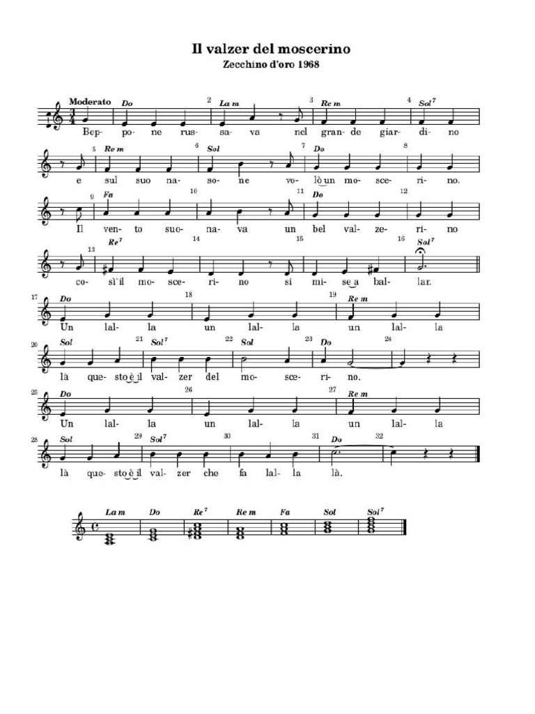 Il Valzer Del Moscerino | PDF