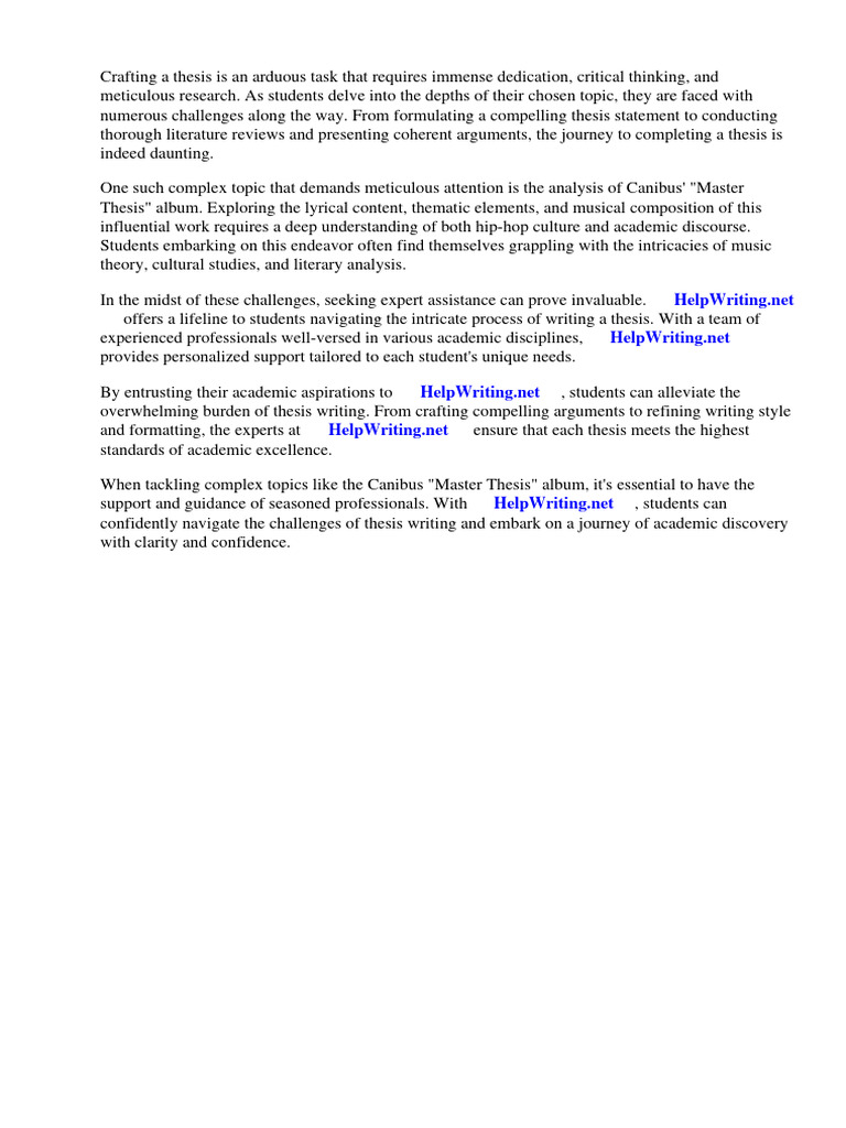 Canibus Master Thesis Album | PDF | Hip Hop Music | Hip Hop