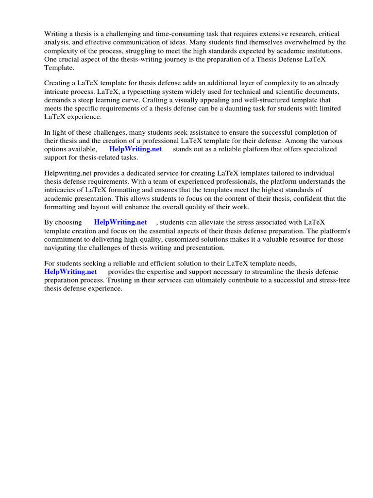 Thesis Defense Latex Template | PDF