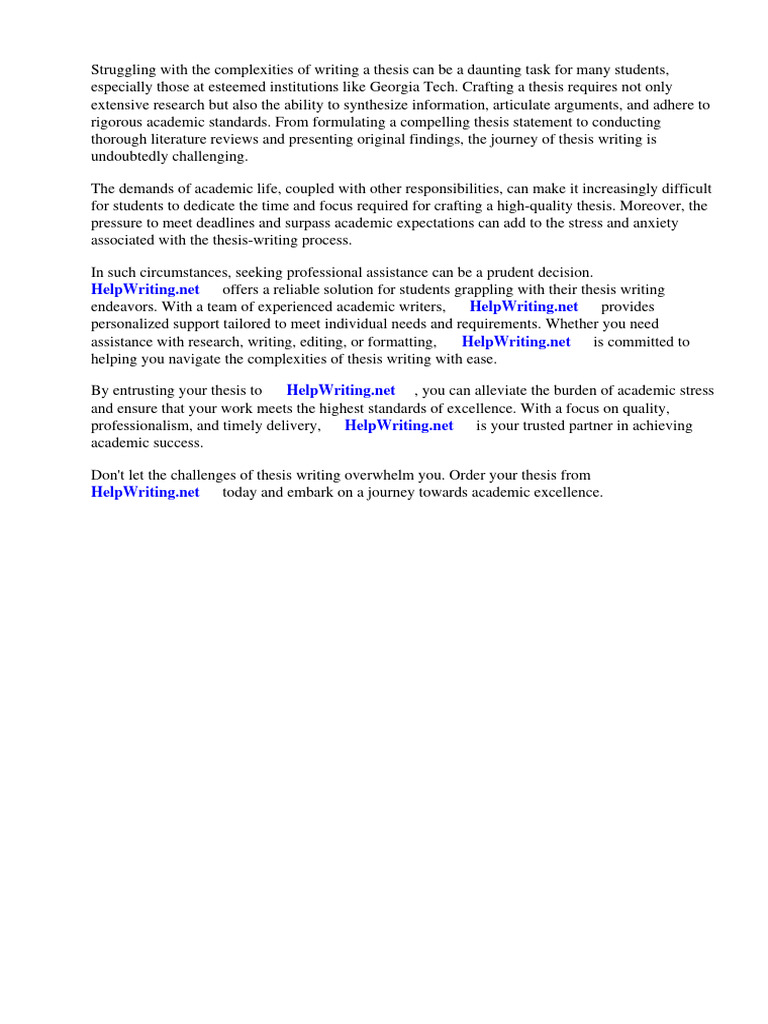 Thesis Georgia Tech | PDF | Thesis | Essays