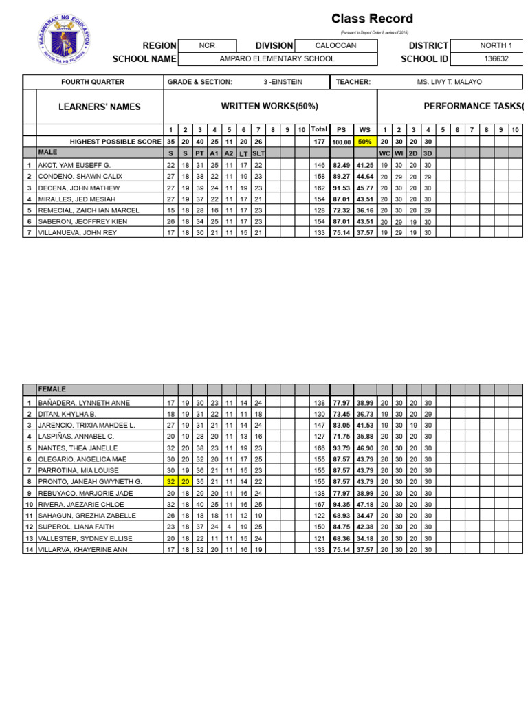 4TH Quarter GRADE 3 - SSES SCIENCE - XLSX - SCIENCE - Q4 | PDF