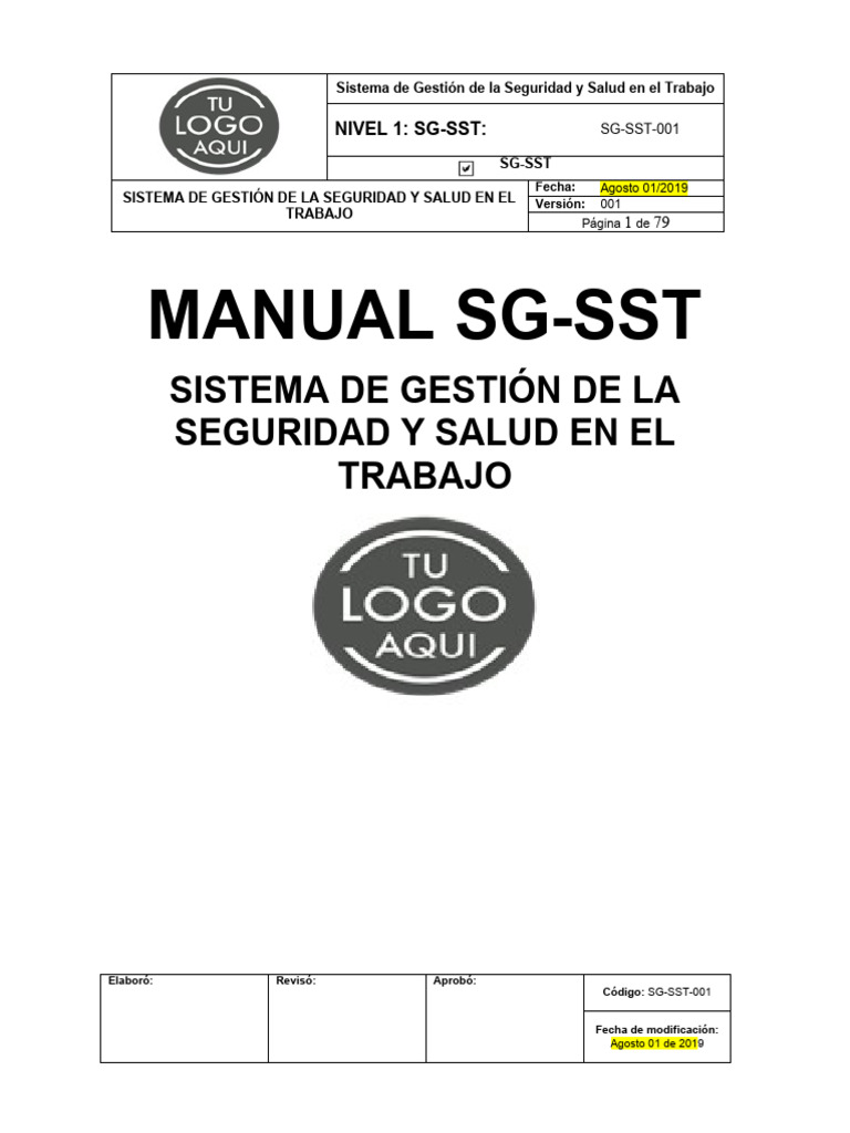 Manual de SG-SST para Empresas | PDF