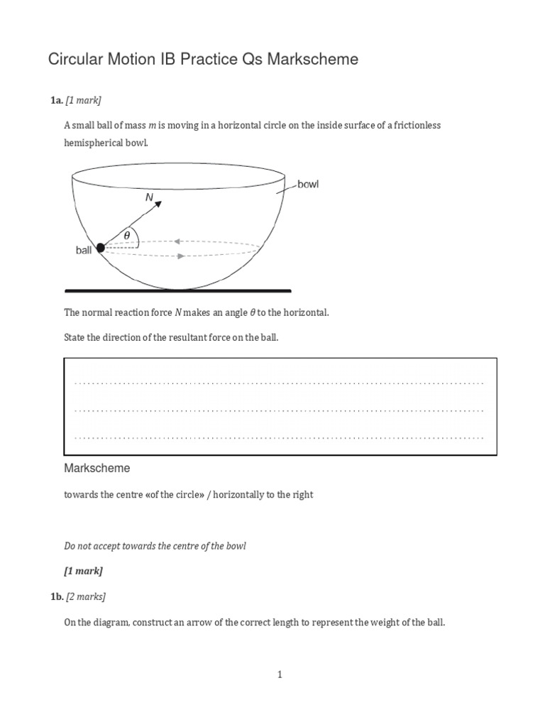 Circular Motionib Practice Qs Markscheme 2 | PDF | Teaching Methods & Materials