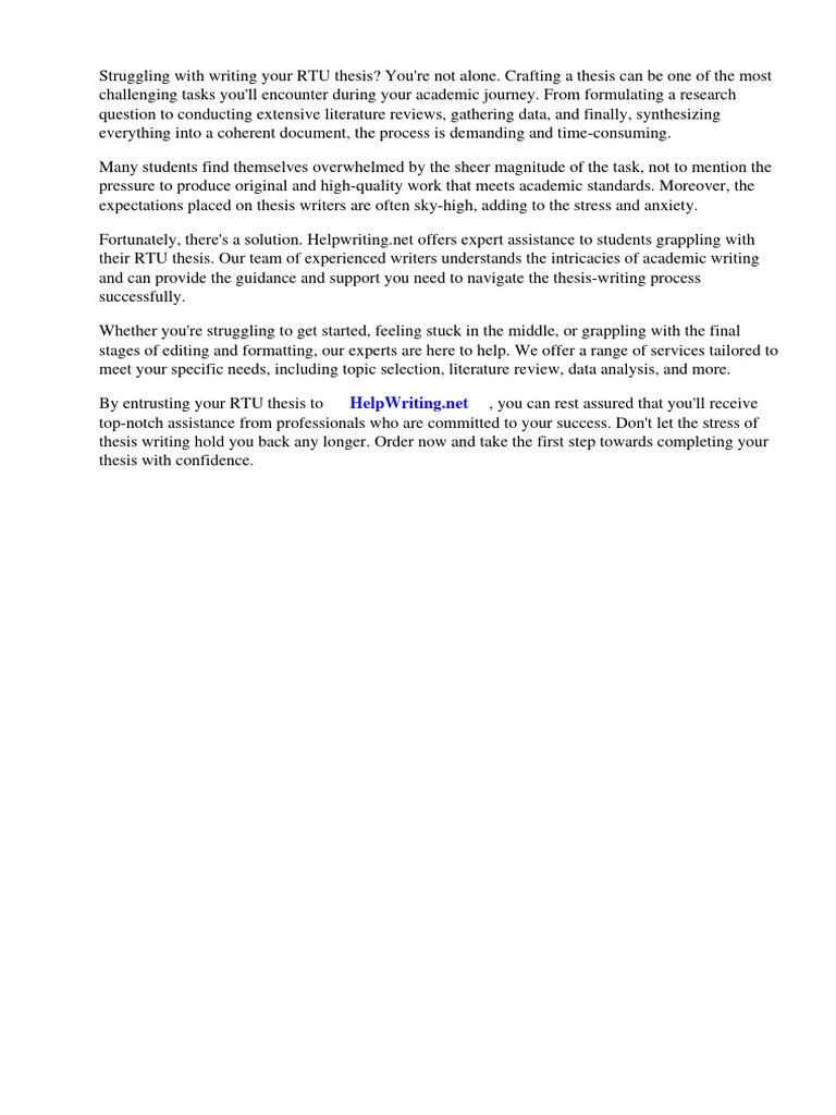 Rtu Thesis | PDF | Thesis