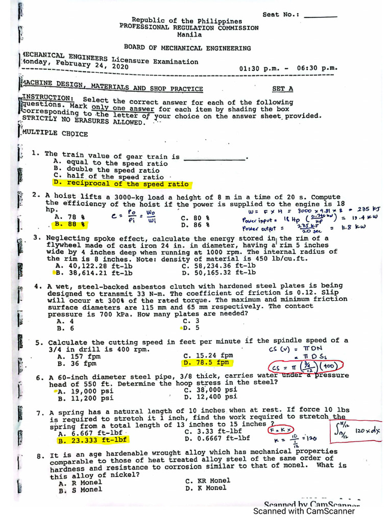 Machine Design Board Exam | PDF