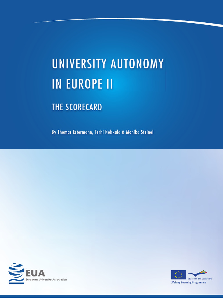 University Autonomy in Europe - II - The Scorecard1-Sflb | PDF