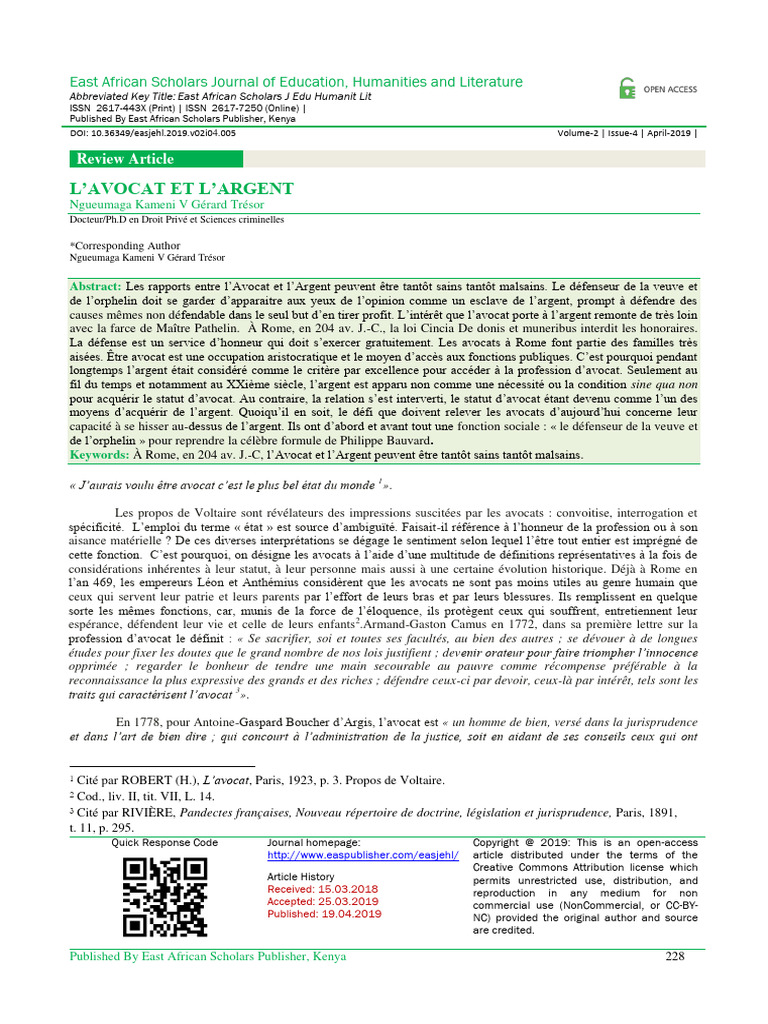 L'avocat Et L'argent | PDF