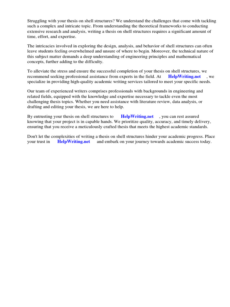 Thesis On Shell Structures | PDF