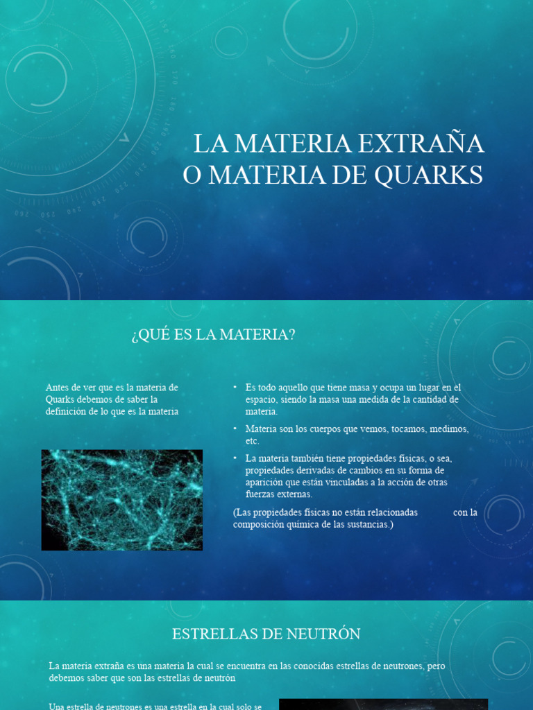 La Materia Extraña o Materia de Quarks | PDF